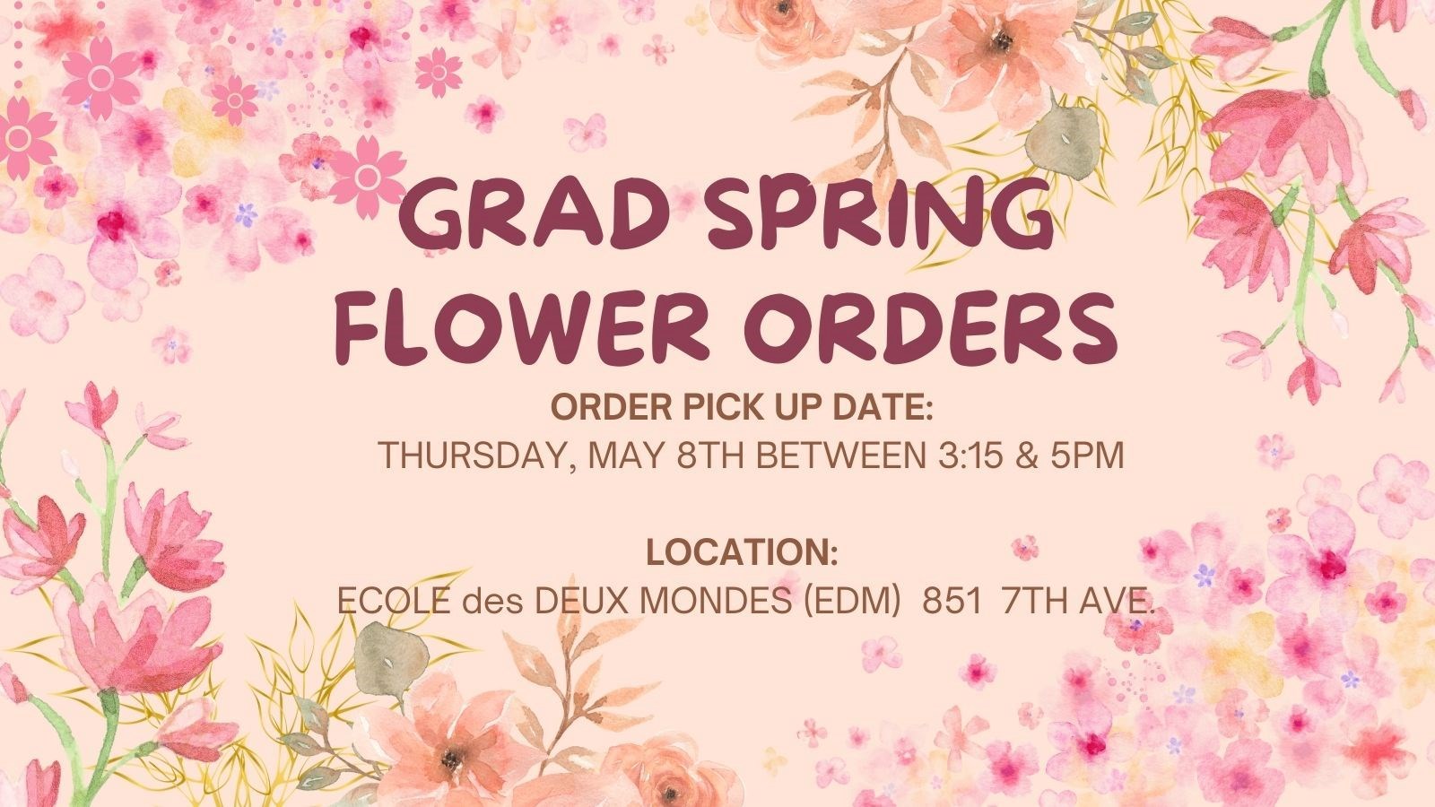 Grad Spring Flower Fundraiser