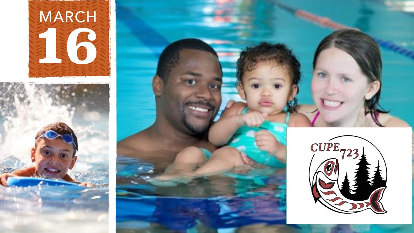 CUPE Free Family Swim: March 16