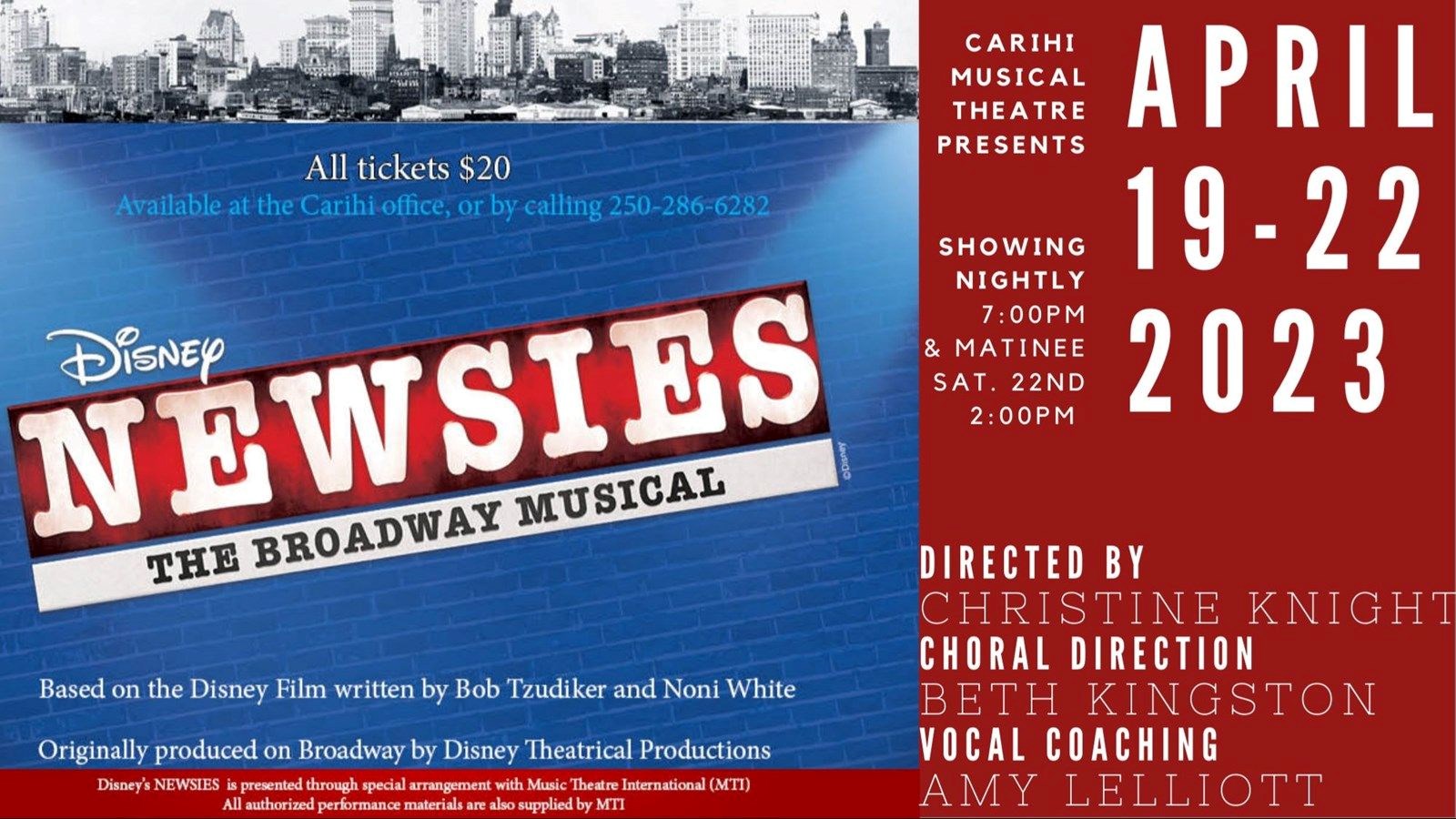 Carihi Musical Theatre Presents: "Newsies: The Broadway Musical"