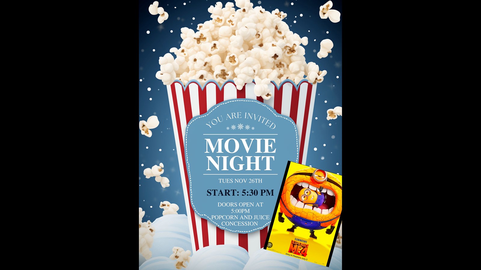 PAC MOVIE NIGHT Tuesday November 26, 2024