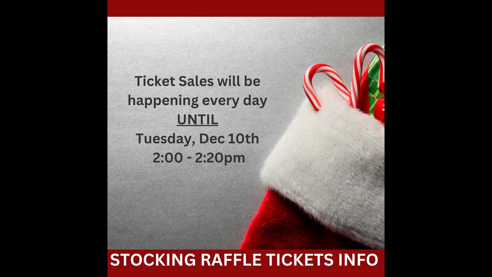 STOCKING RAFFLE TICKET SALES INFO