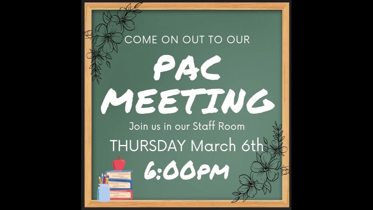 March PAC Meeting this week